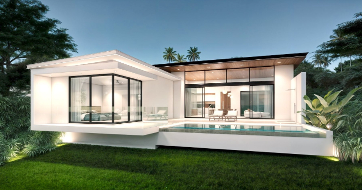 Modern 3 Bed Sea View & Garden Pool Villas in Maenam - Unnamed Road ...